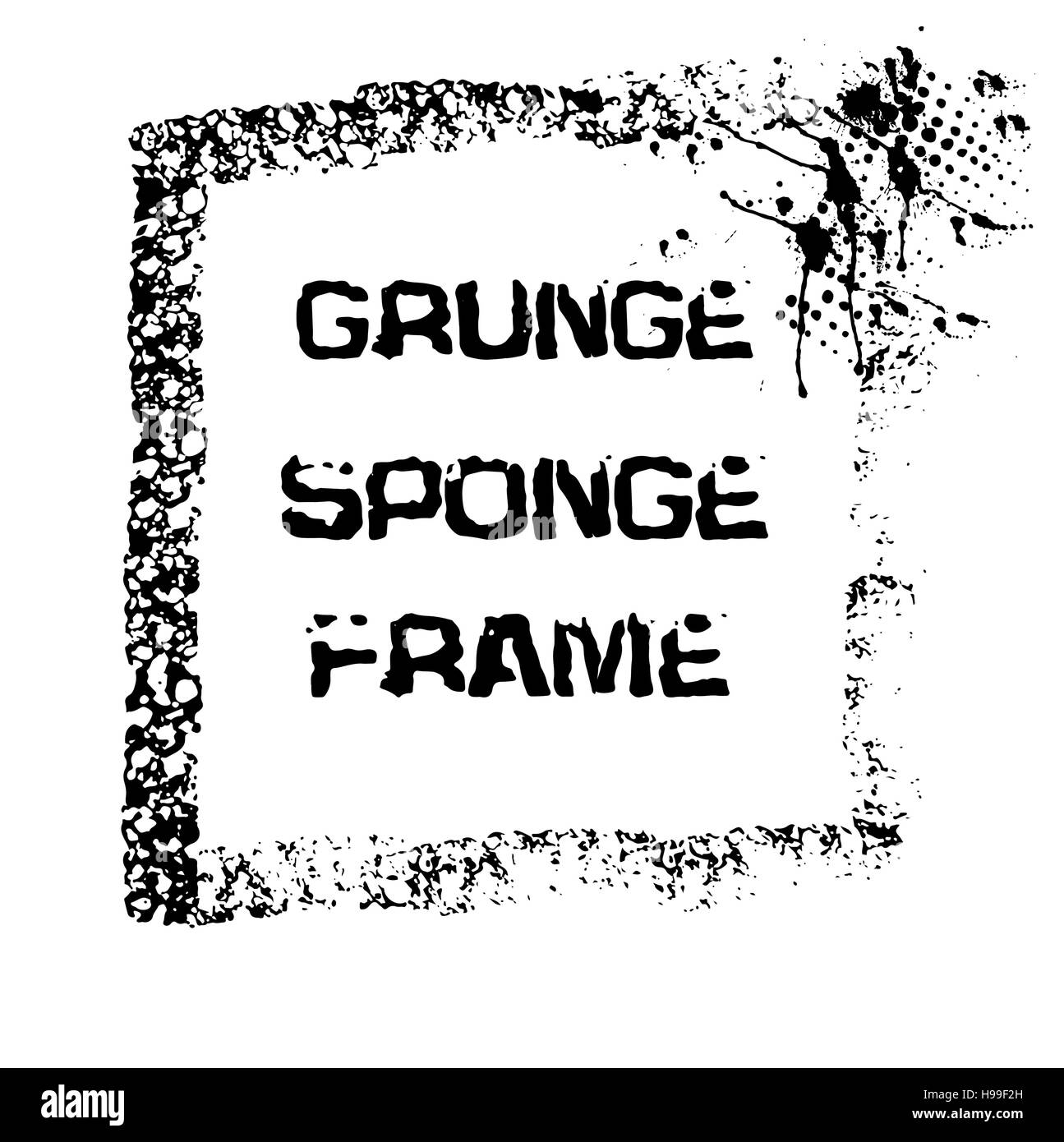 Grunge black sponge frame. Textured vector background Stock Vector ...