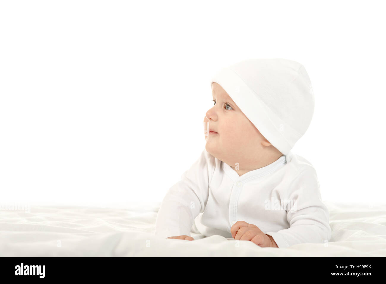 Adorable baby on white background Stock Photo - Alamy