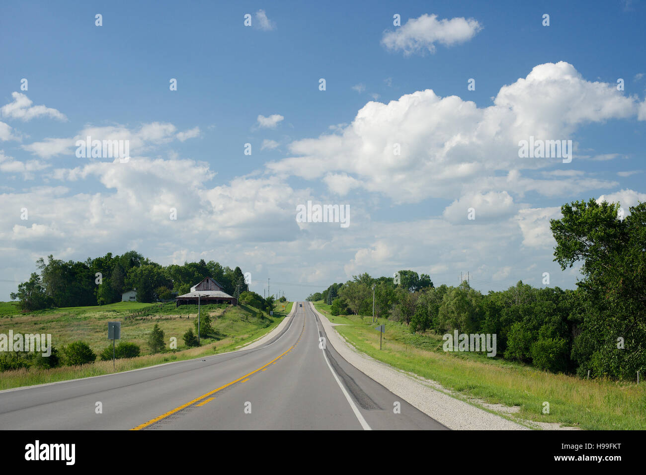 Highway in rural Iowa, USA Stock Photo - Alamy