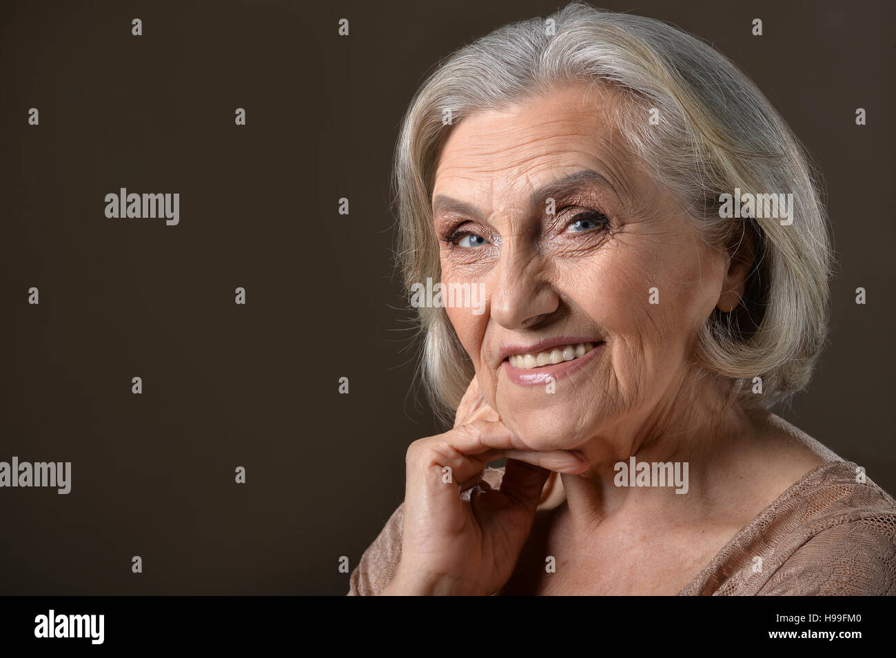 Smiling senior woman Stock Photo - Alamy Smiling senior woman Stock Photo - Alamy