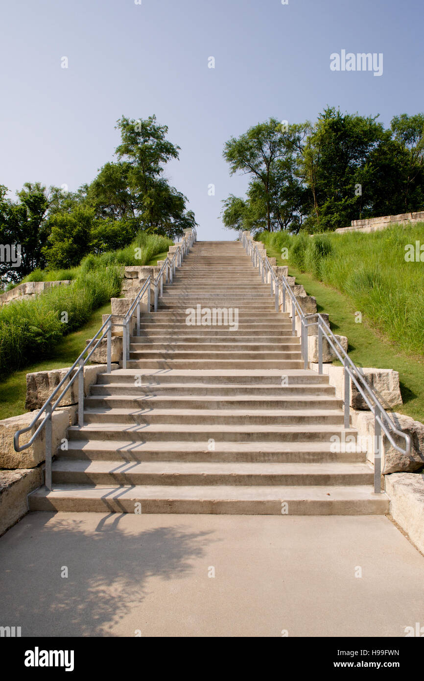 Staircase in a park in the sunshine Stock Photo - Alamy