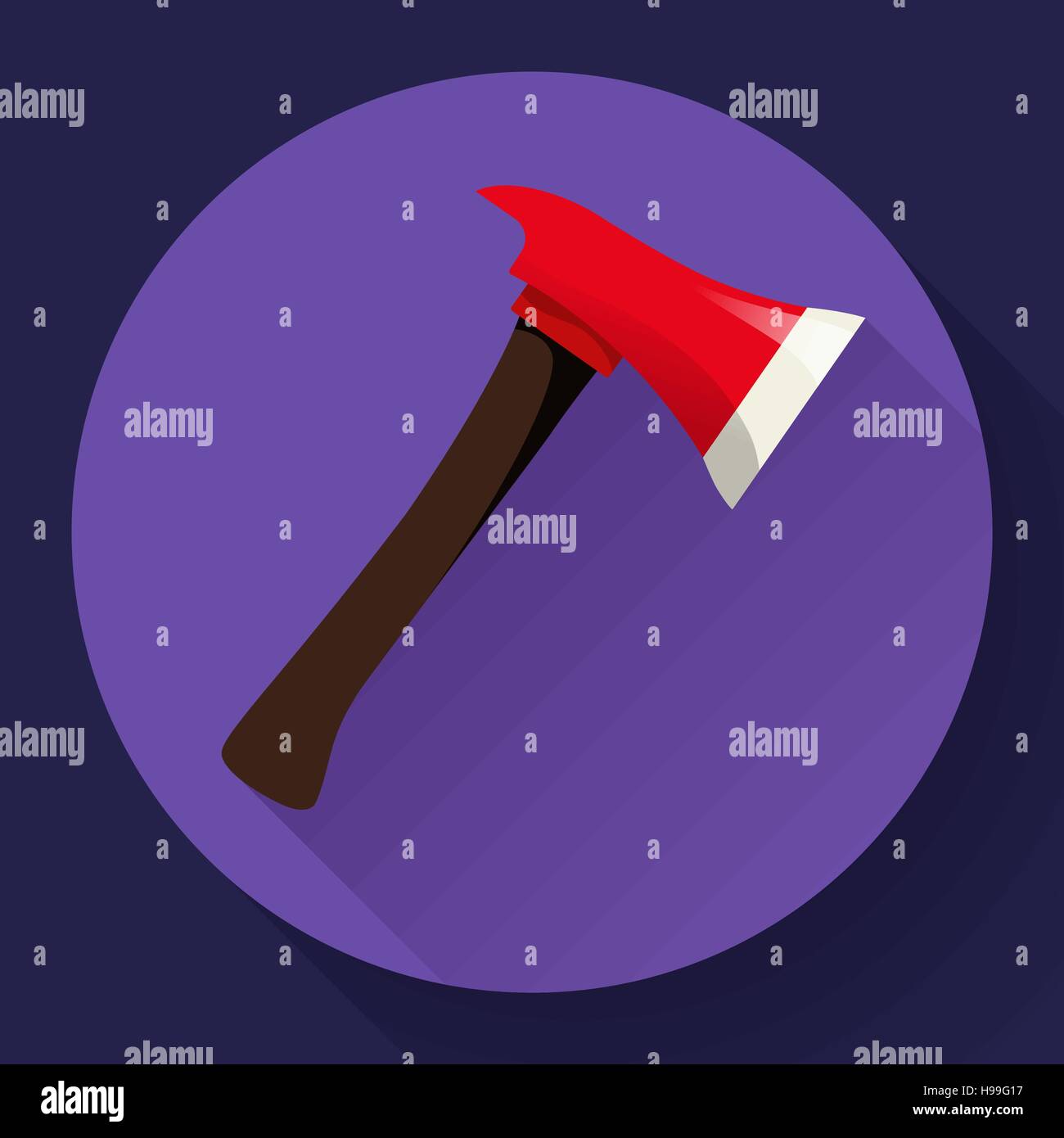 Red fire ax icon flat style. firefighter tool Stock Vector Image & Art ...