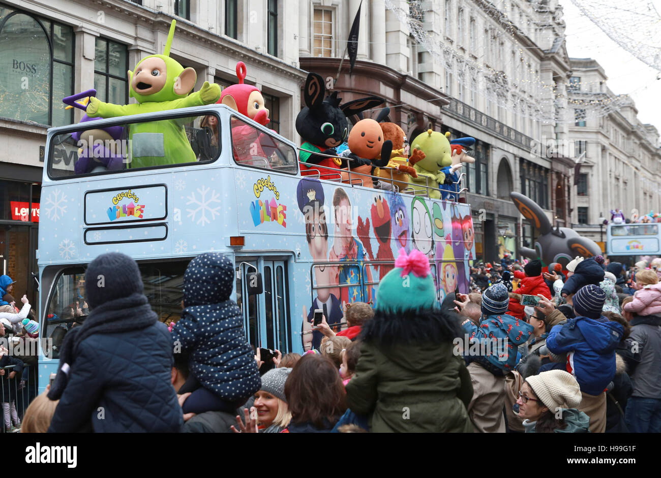 EDITORIAL USE ONLY Stars of CBeebies at the second annual Hamleys ...