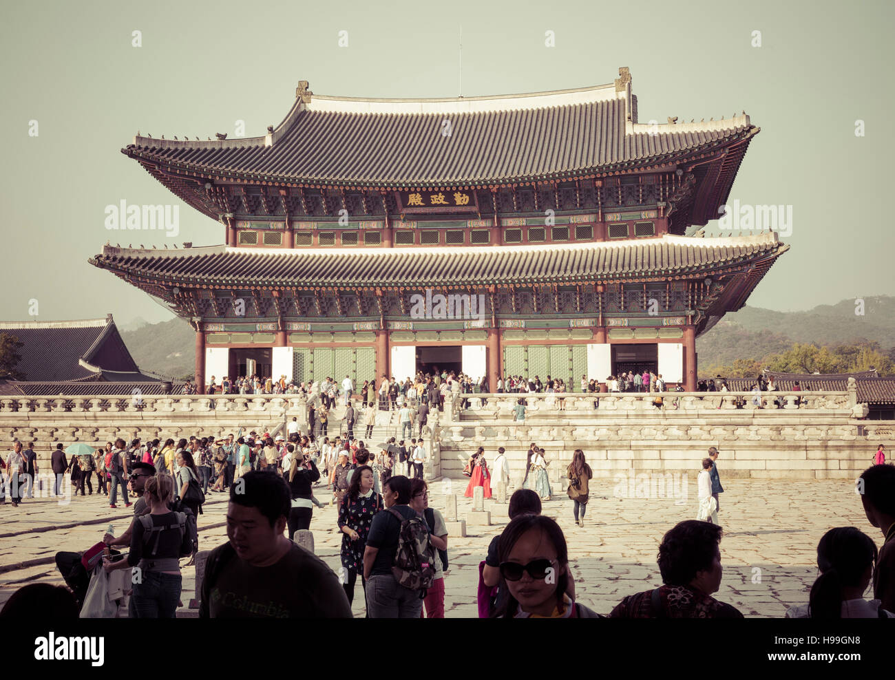 SEOUL - OCTOBER 21, 2016:Geunjeongjeon, the Throne Hall, at the ...