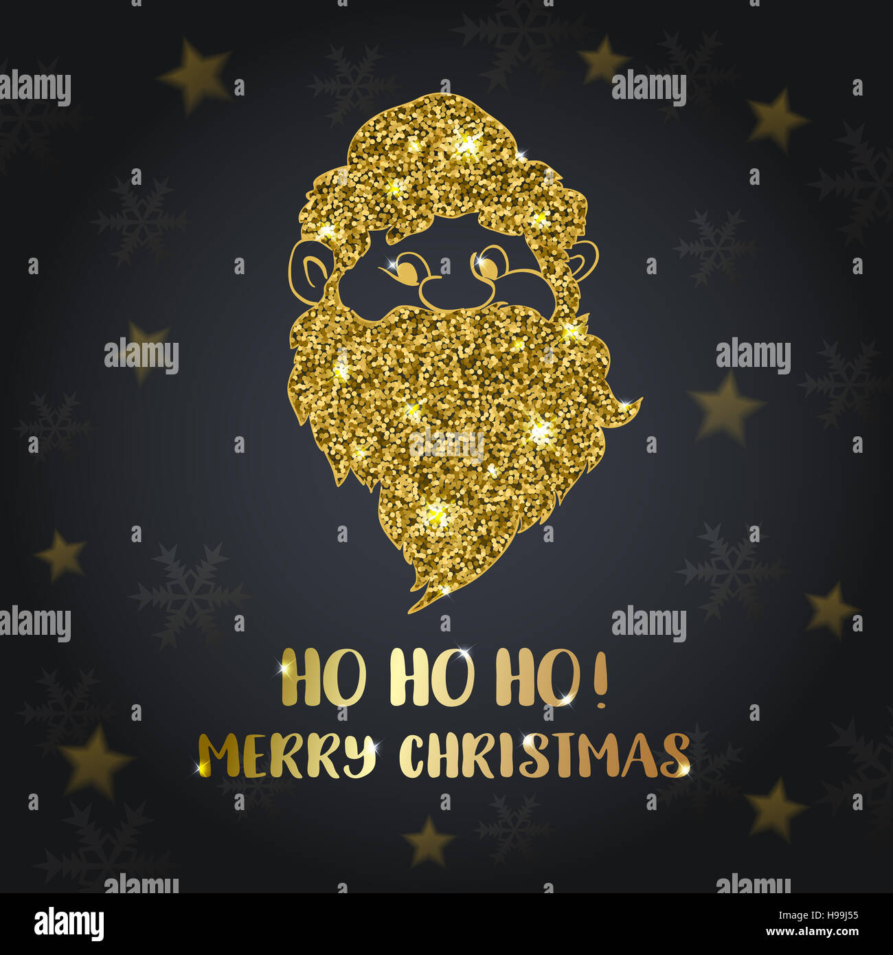 Black Christmas background with golden Santa Claus Stock Photo - Alamy