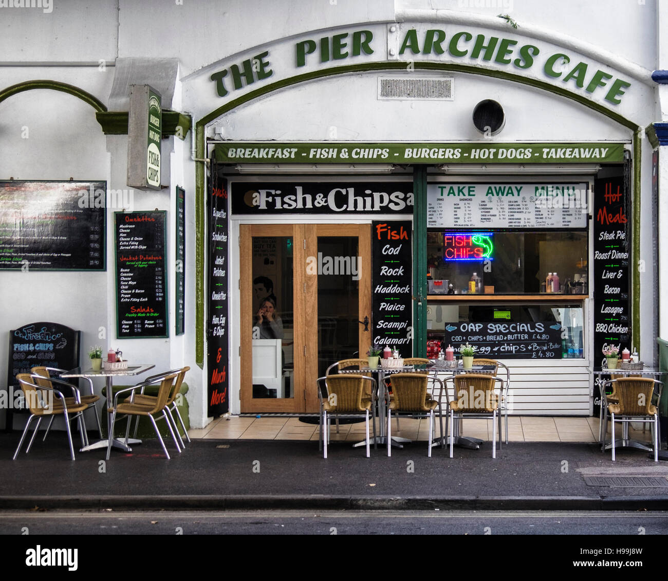 The Pier Arches Cafe serves fresh fish & chips, take-away food ...