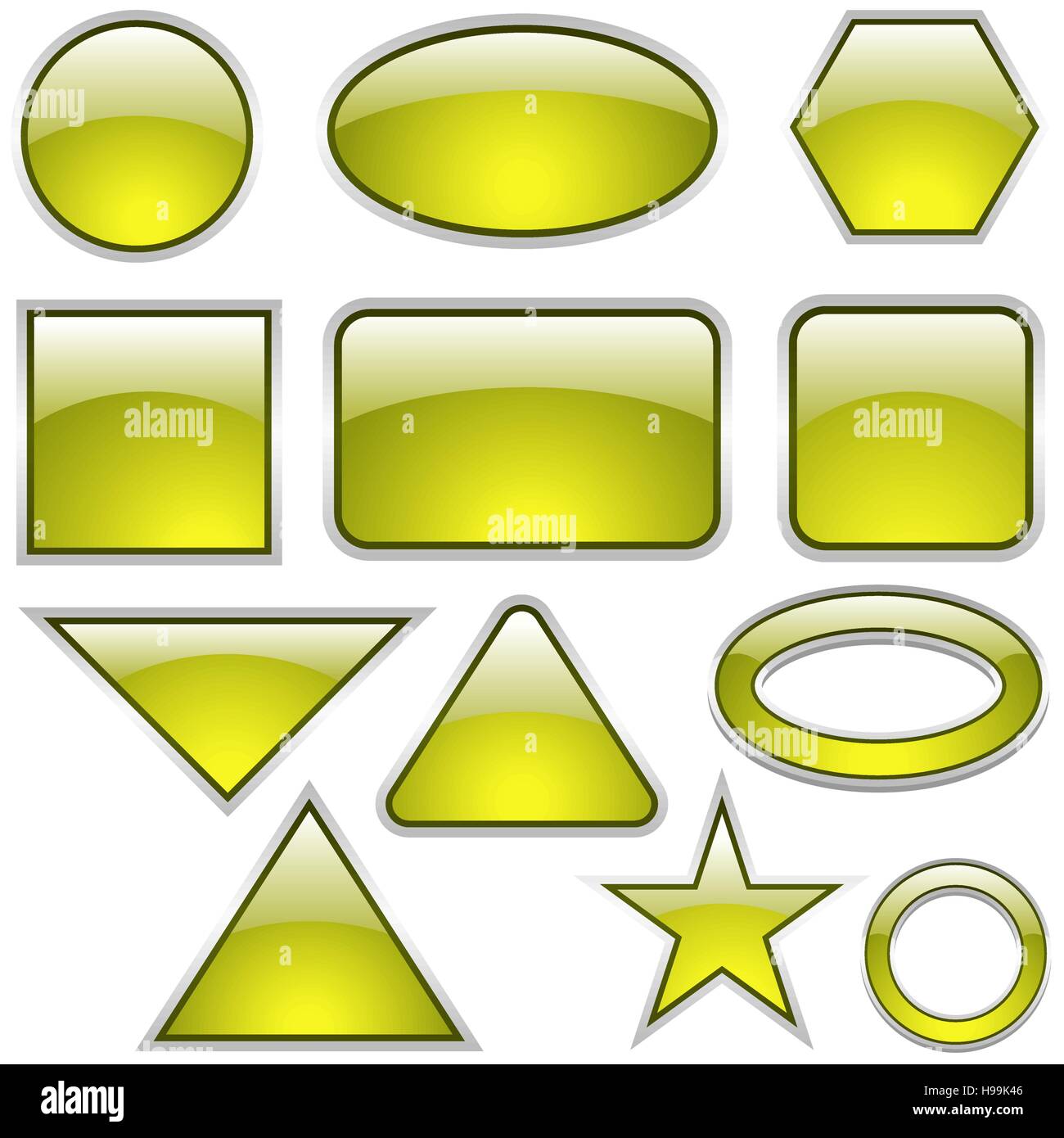 Yellow Glass Icon Button Shapes Stock Vector Image & Art - Alamy