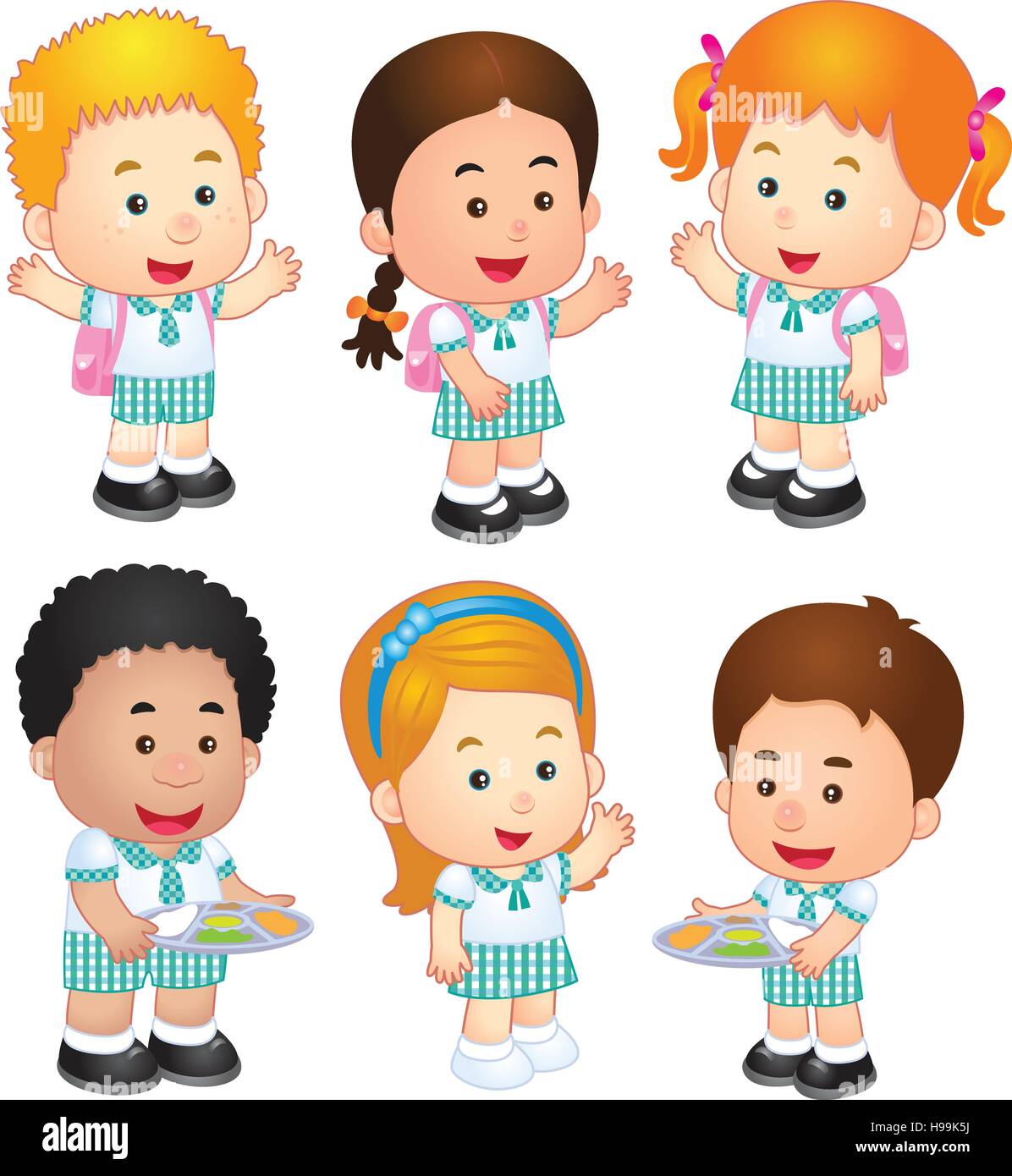 Vector illustration of School children Stock Vector Image & Art - Alamy