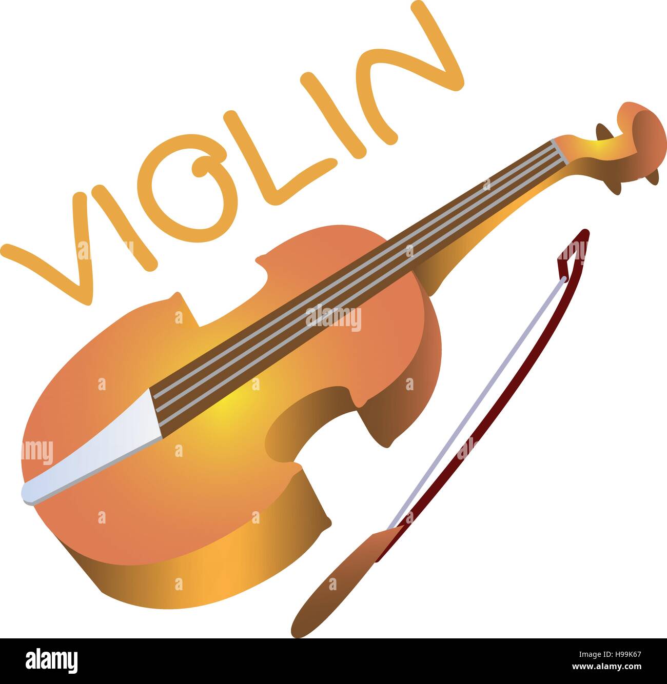 Vector illustration of Violin Stock Vector Image & Art - Alamy
