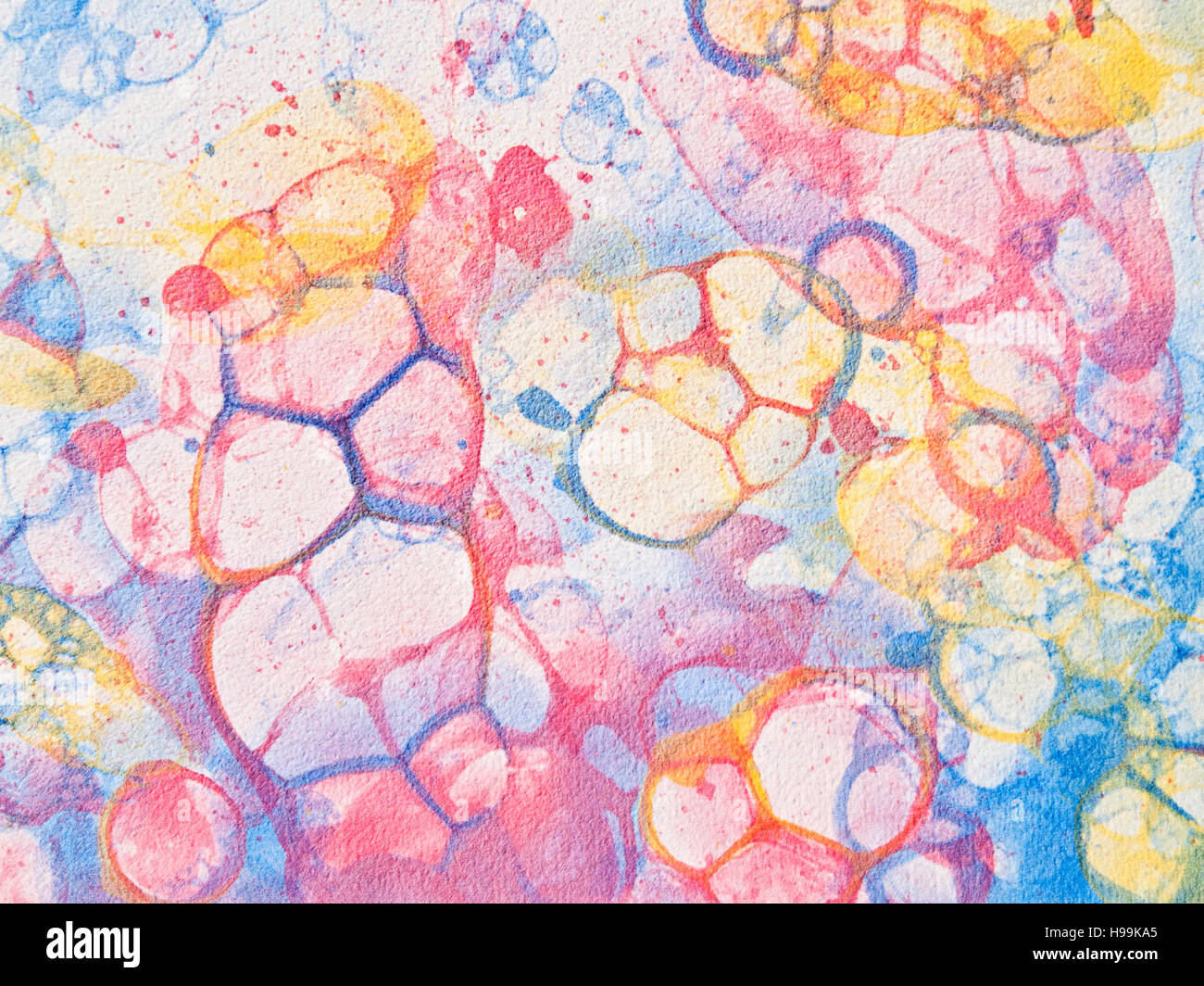 bubbles watercolor red handmade Stock Photo - Alamy