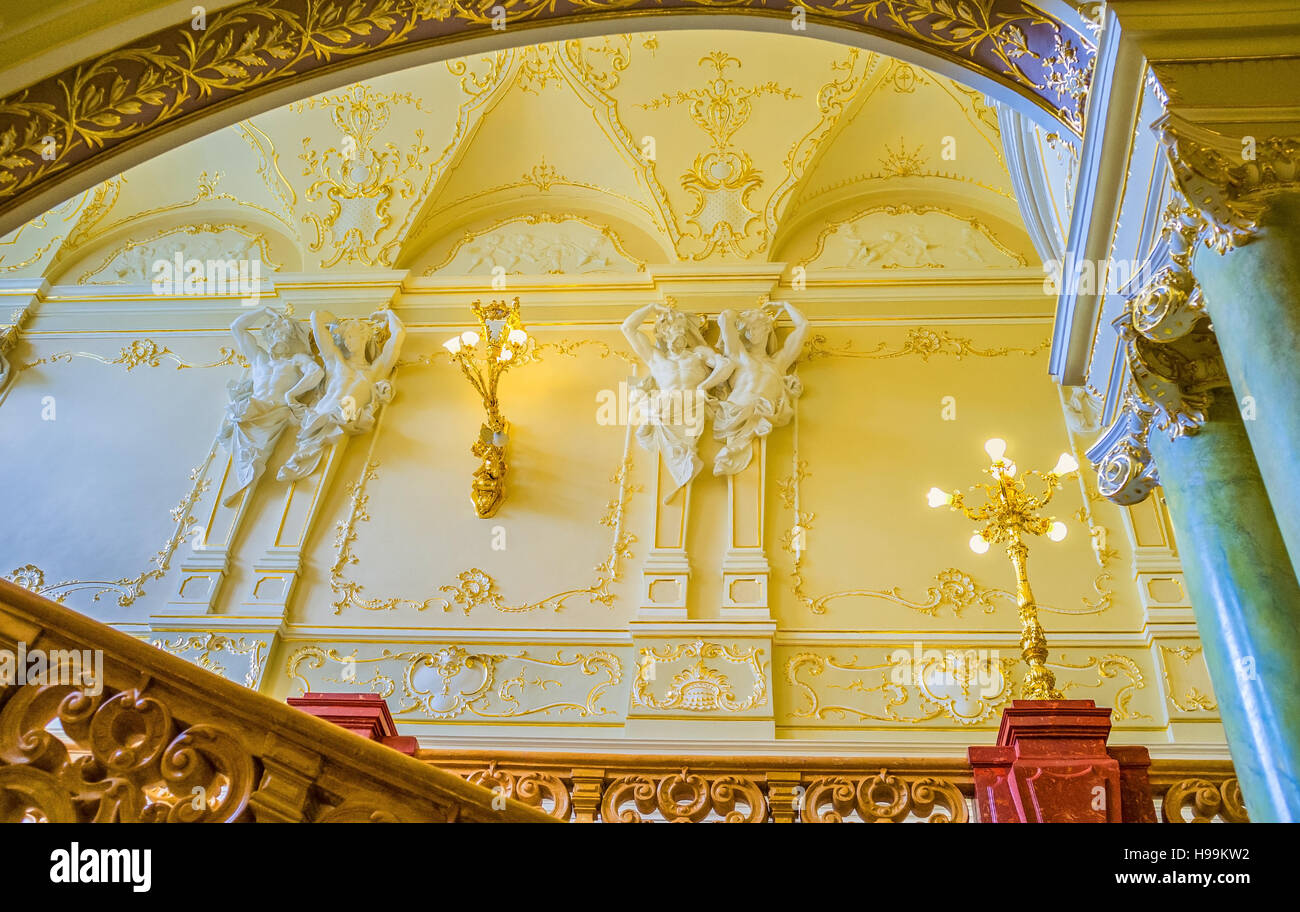 The richly decorated interior of the Opera House shows city wealth in ...