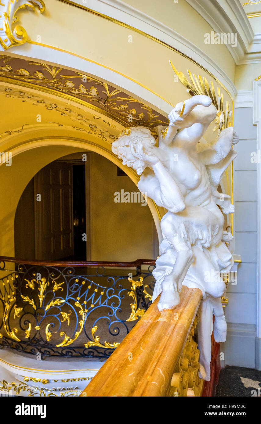 Interiors of the Opera House is richly decorated with sculptures of ...