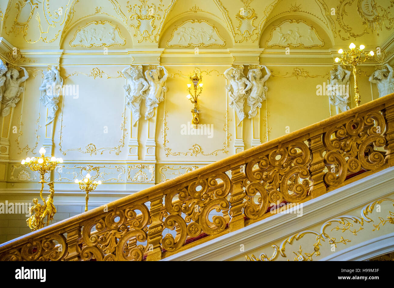 The staircases of the Opera Theatre are decorated with beautiful ...