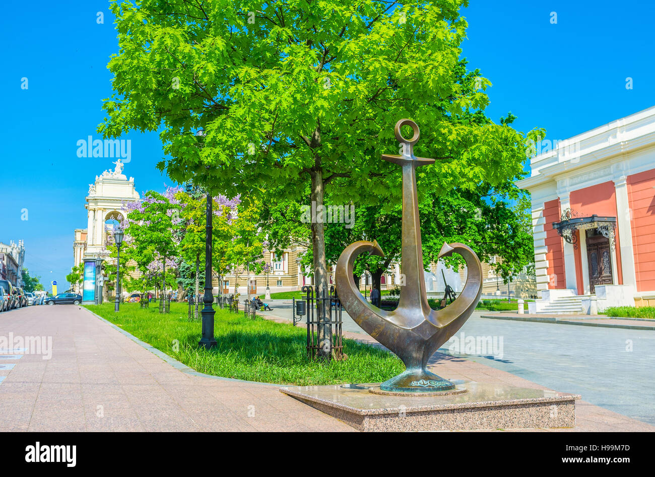 The anchor is the symbol of the seaside city Odessa, Ukraine Stock ...