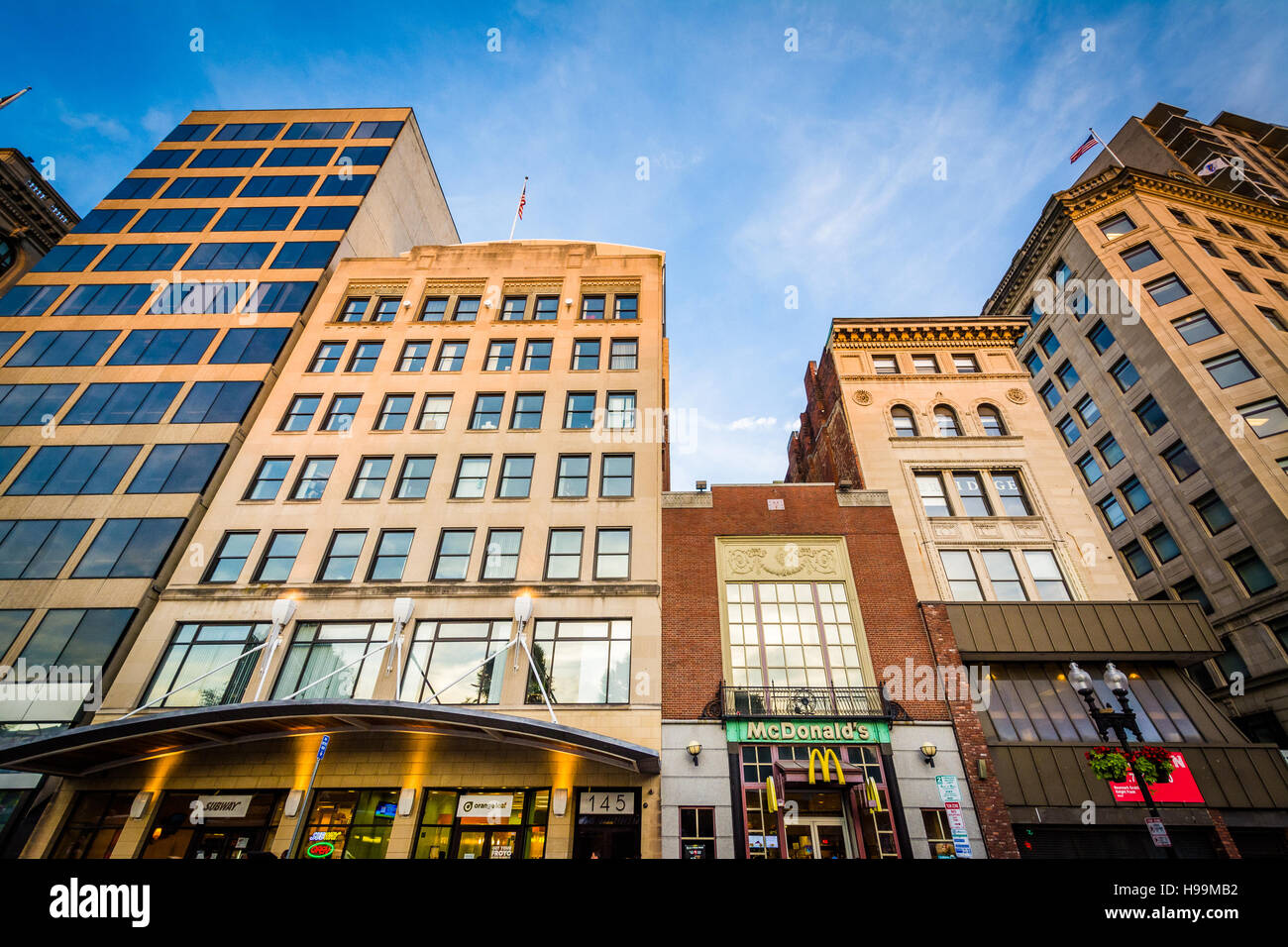 Buildings along Tremont Street, in Boston, Massachusetts Stock Photo ...