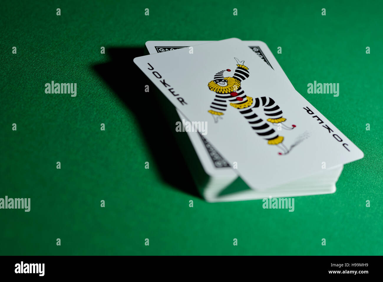 deck of playing cards with joker Stock Photo - Alamy