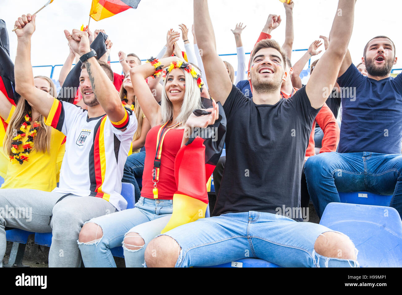 German soccer fans cheering Stock Photo - Alamy