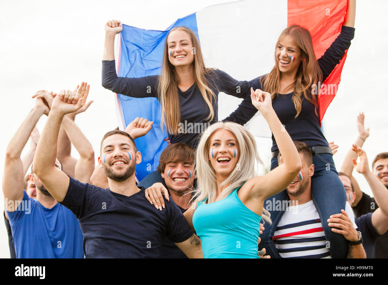 Crowd french flag hi-res stock photography and images - Alamy