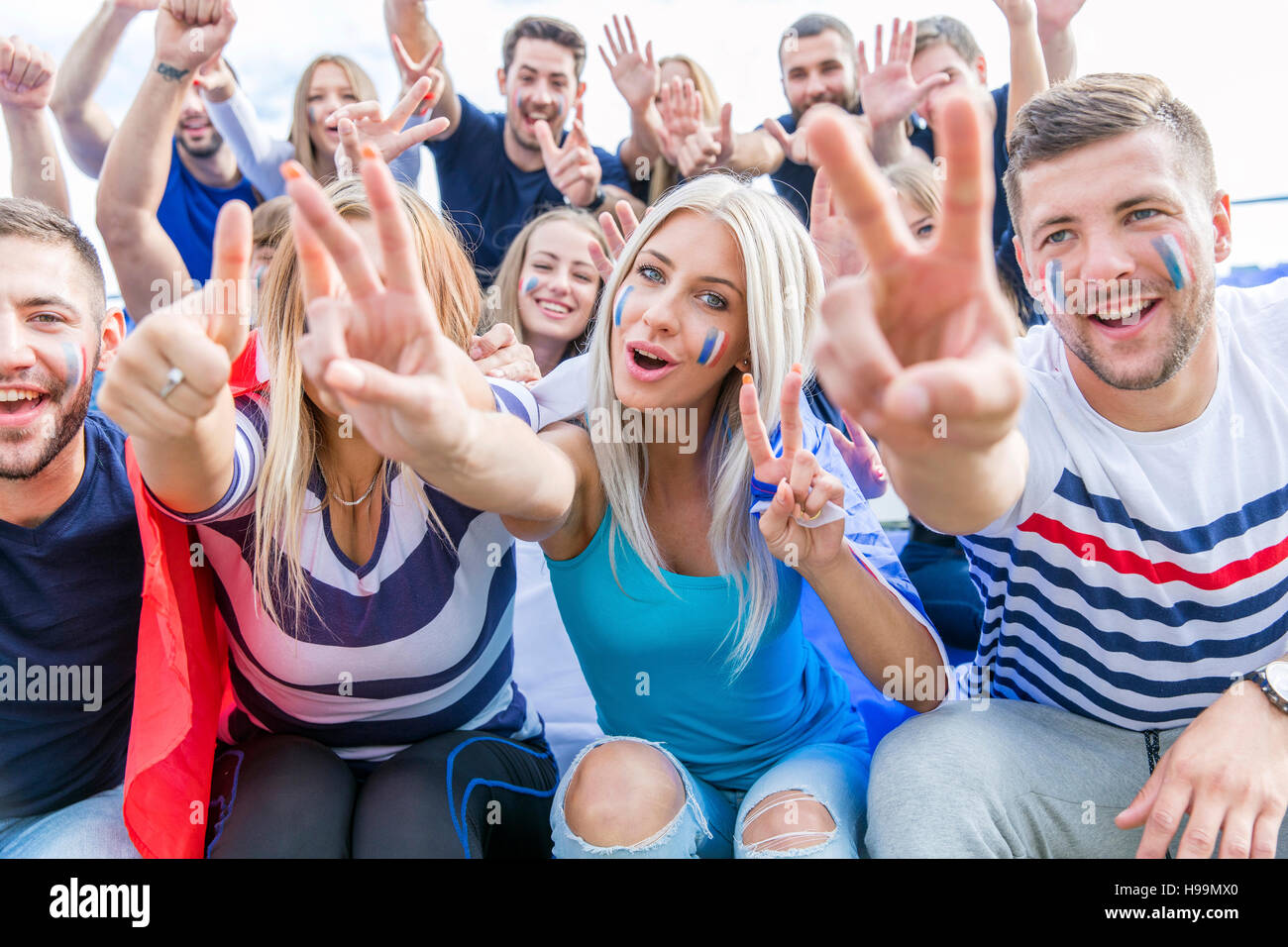 Group soccer fans cheering shouting hi-res stock photography and images ...