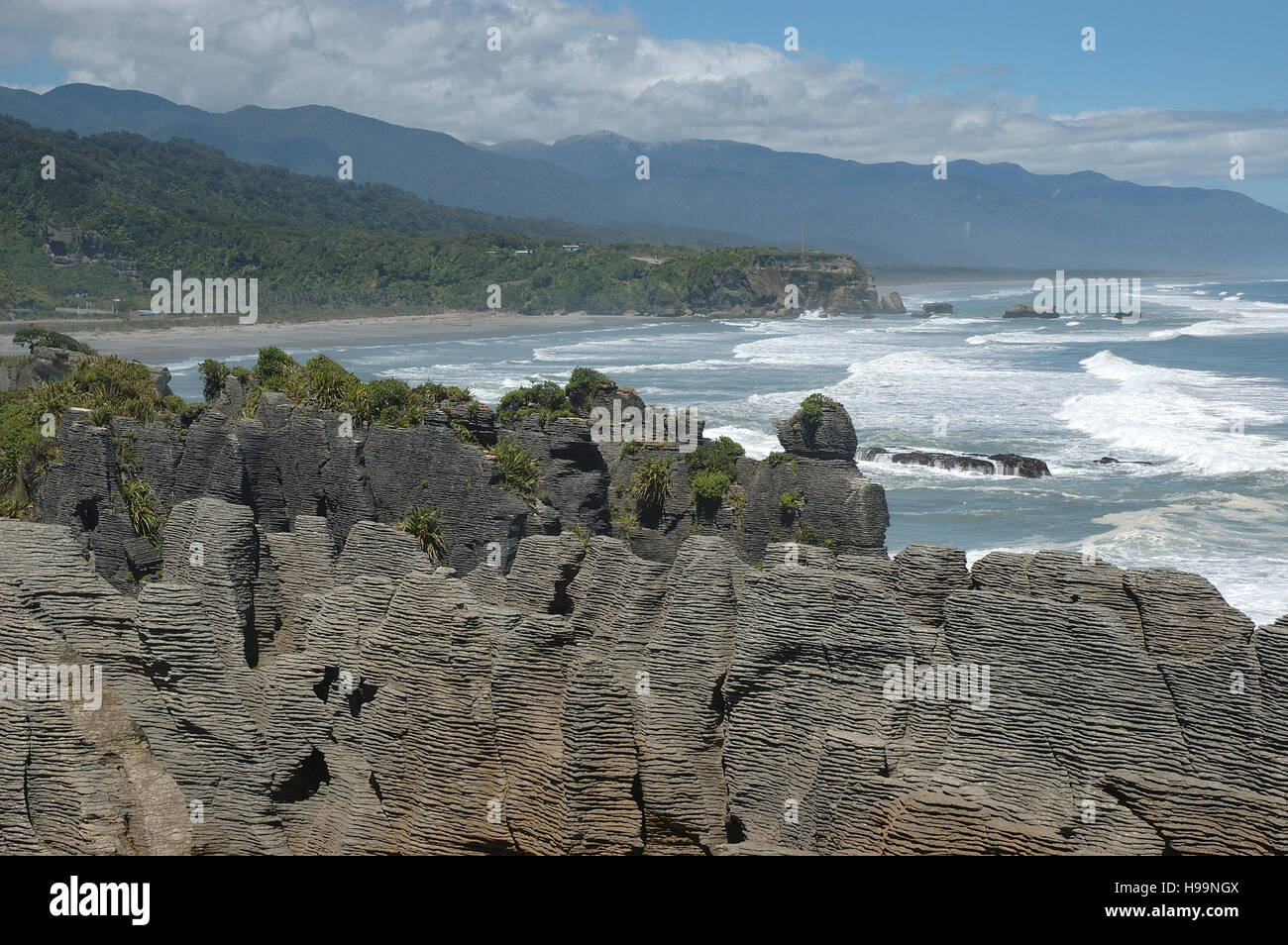 Punakaiki Pancake Rocks. Paparoa National Park, Greymouth, South Island ...