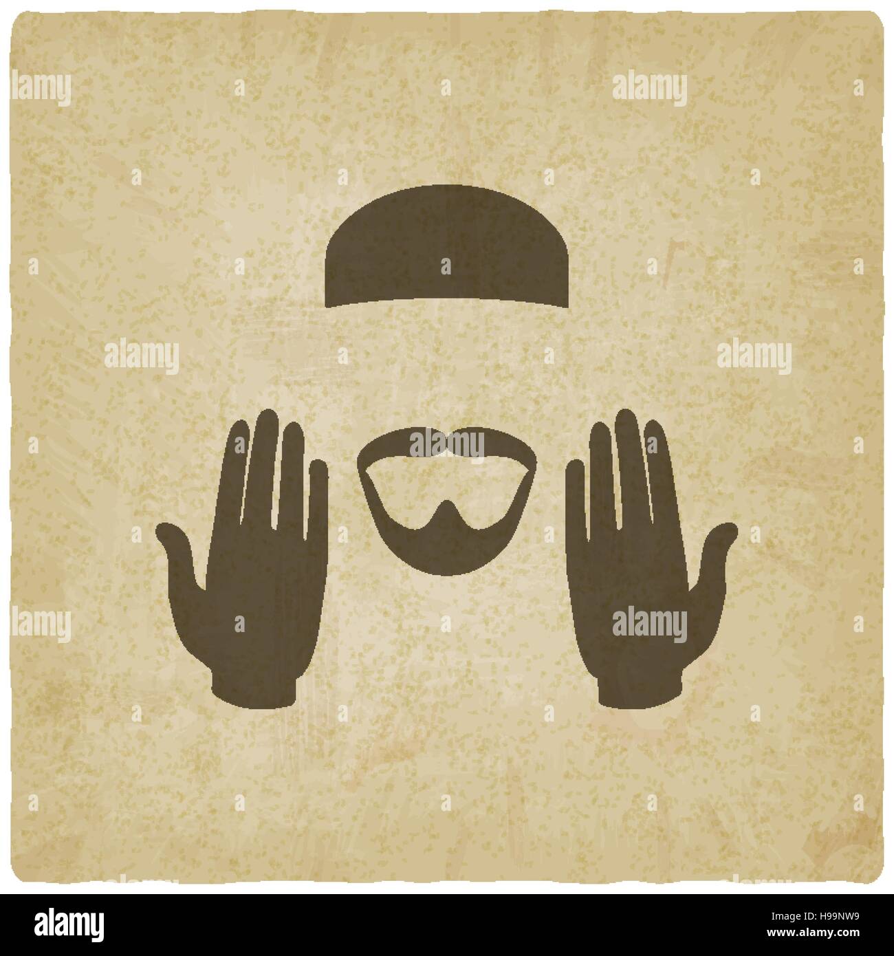 Muslim man praying old background Stock Vector Images - Alamy