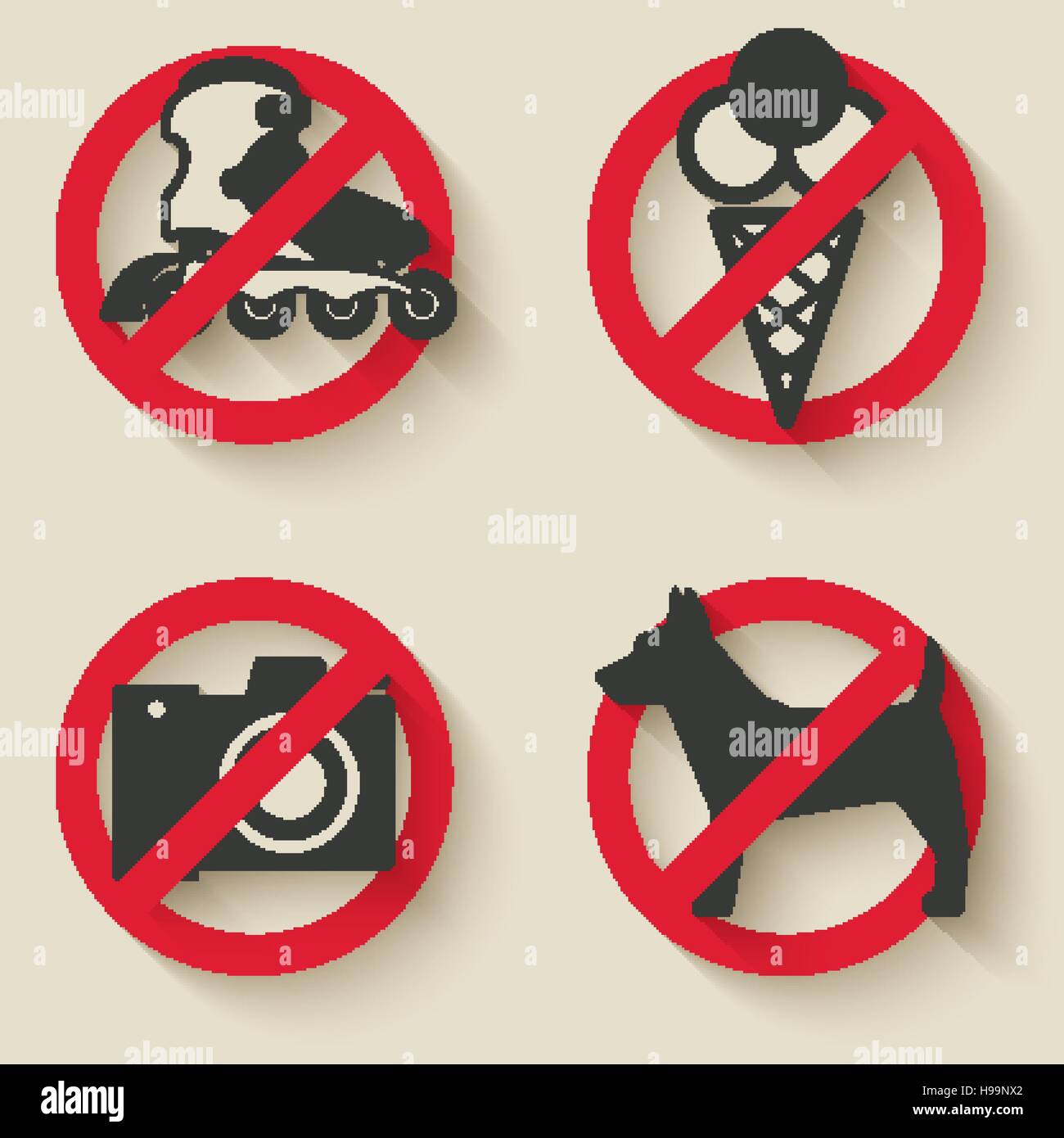 prohibited signs icons - vector illustration. eps 10 Stock Vector Image ...