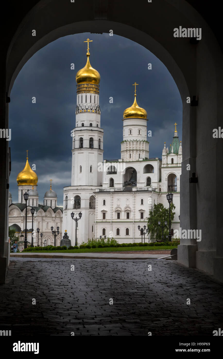 View of the Ivan the Great bell tower at territory of the Moscow ...