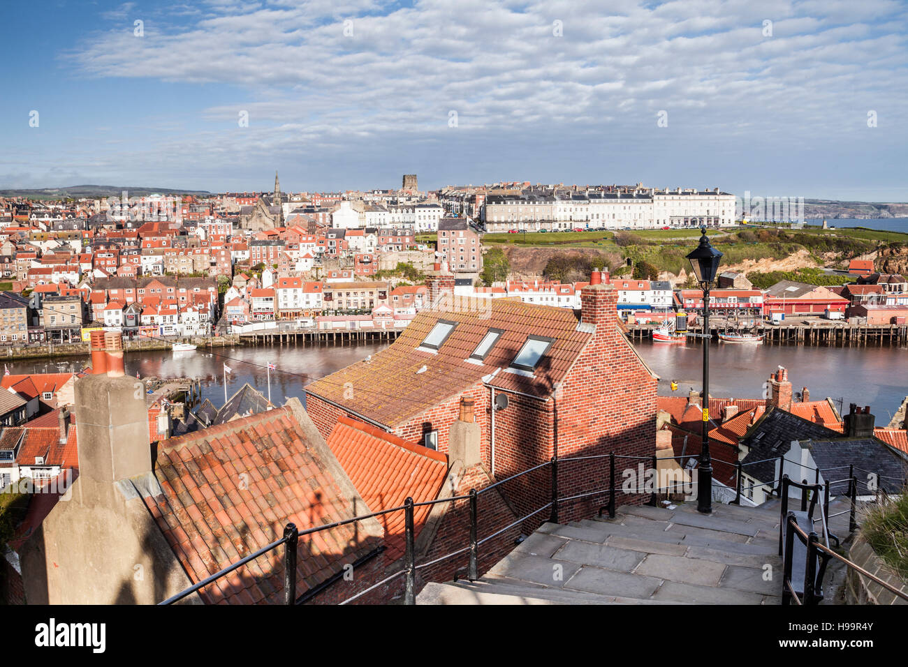Looking down the 199 steps at Whitby in England Stock Photo - Alamy