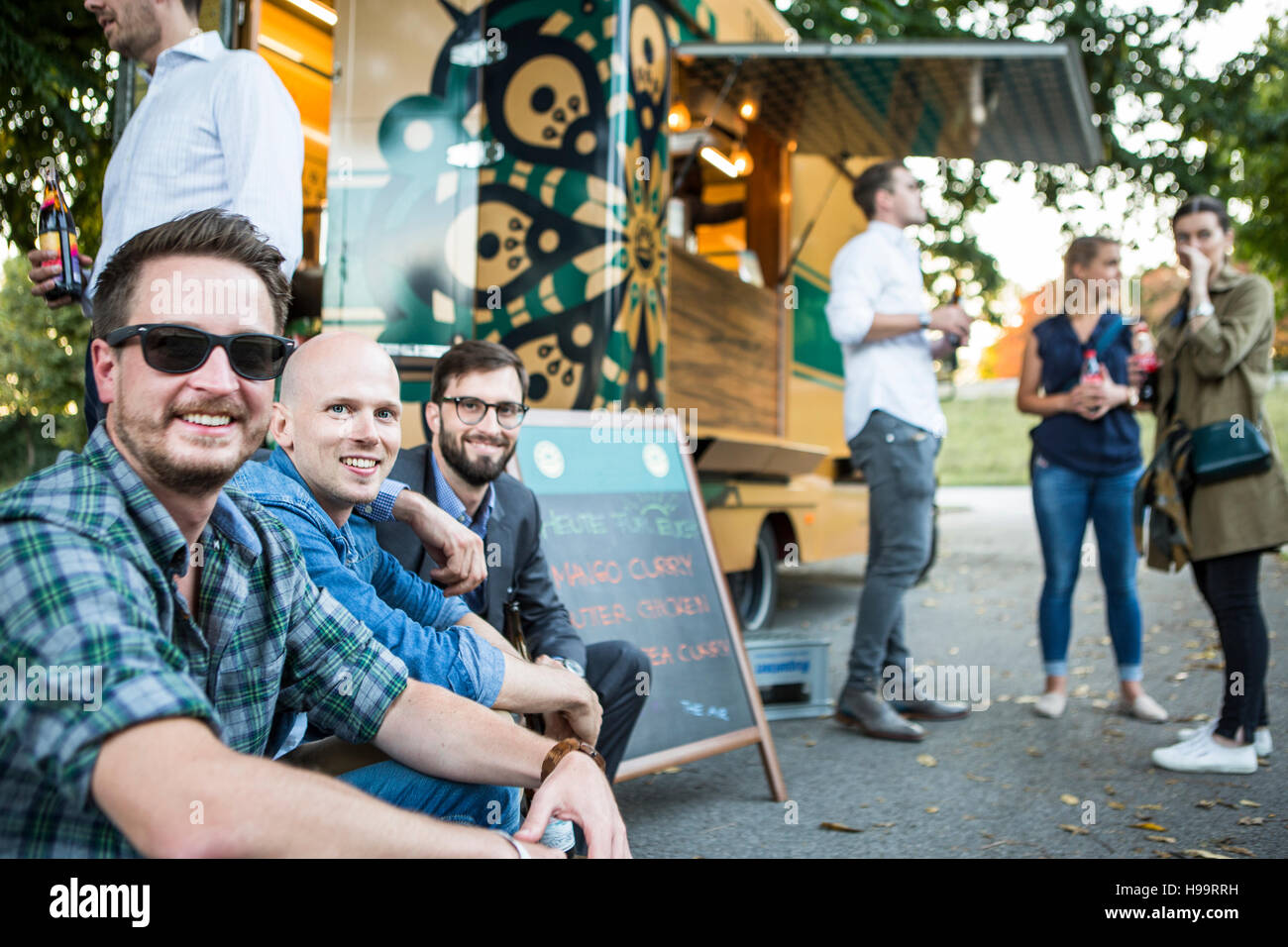 Group customers relaxing next hi-res stock photography and images - Alamy