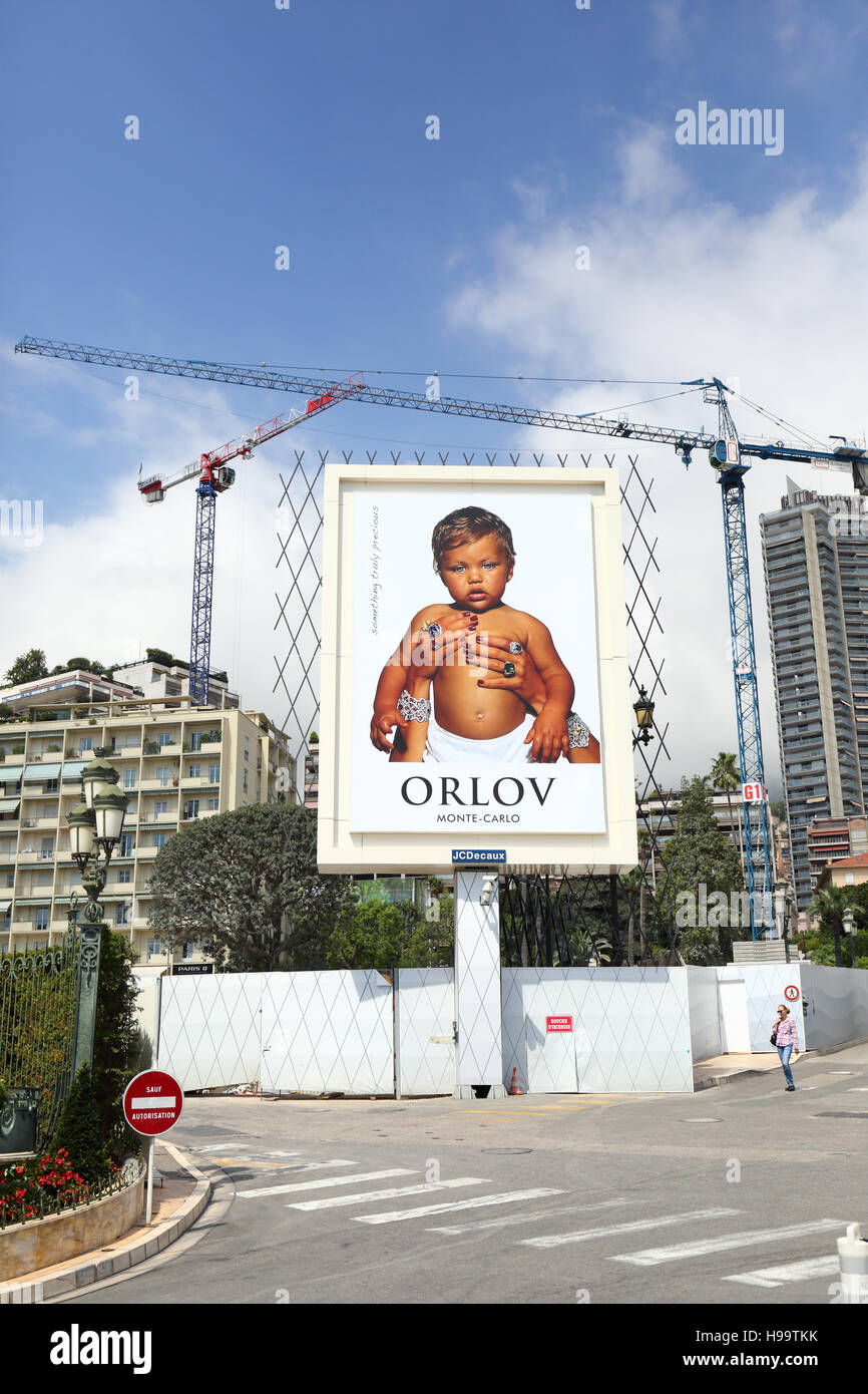 Large advert for ORLOV jewelry in Monaco Stock Photo - Alamy