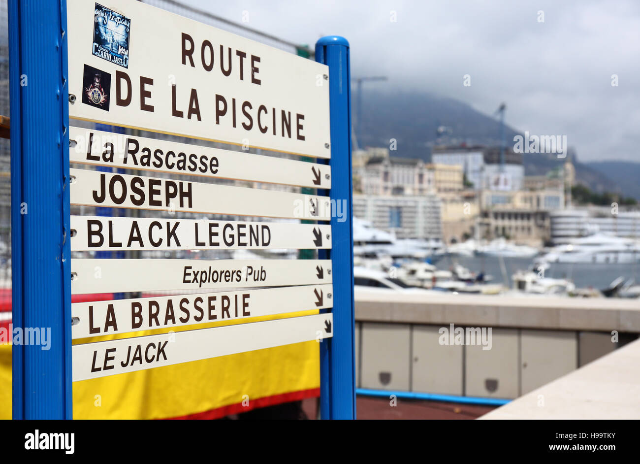 Monaco road sign hi-res stock photography and images - Alamy
