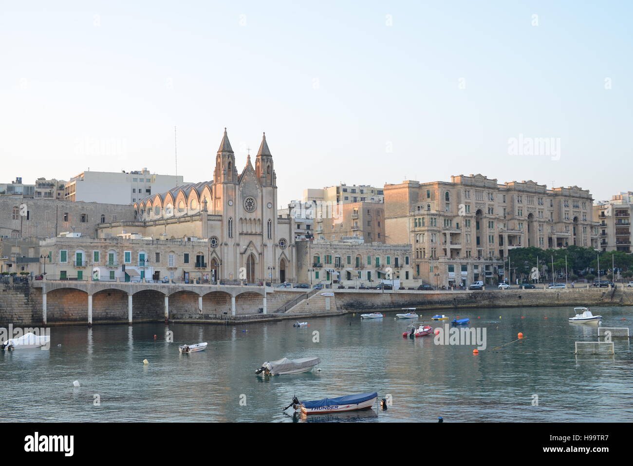 The quiet Balluta Bay, Malta Stock Photo - Alamy