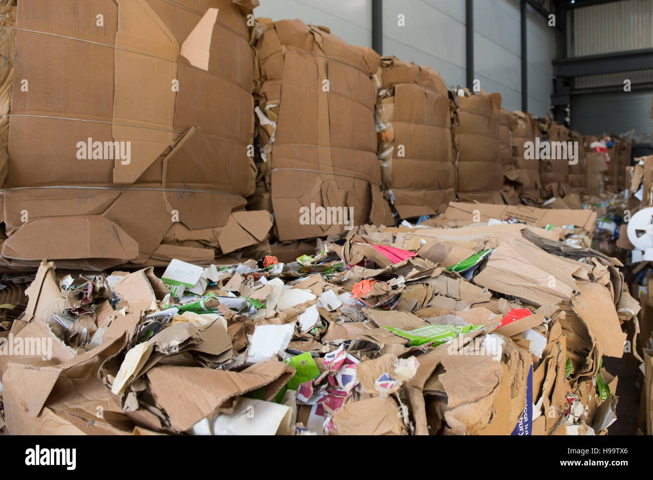 Cardboard bales waste recycling hi-res stock photography and images - Alamy