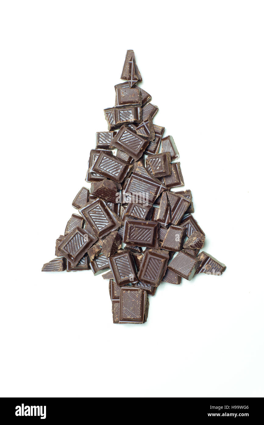 Christmas tree shaped chocolate chunks hi-res stock photography and ...