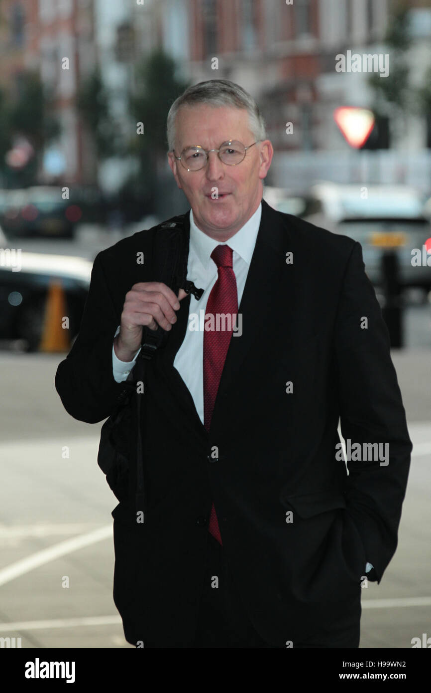 Hilary Benn MP seen attending the BBC Andrew Marr show at the BBC ...