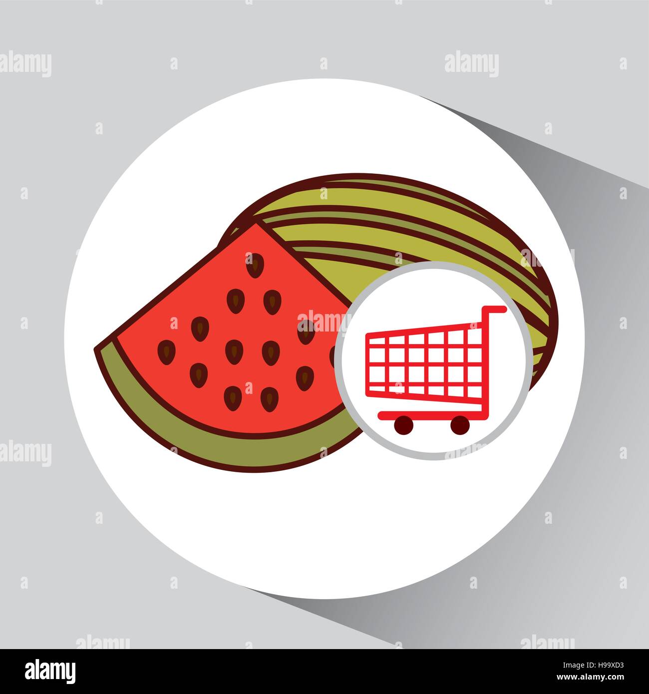 watermelon shopping cart graphic vector illustration eps 10 Stock ...
