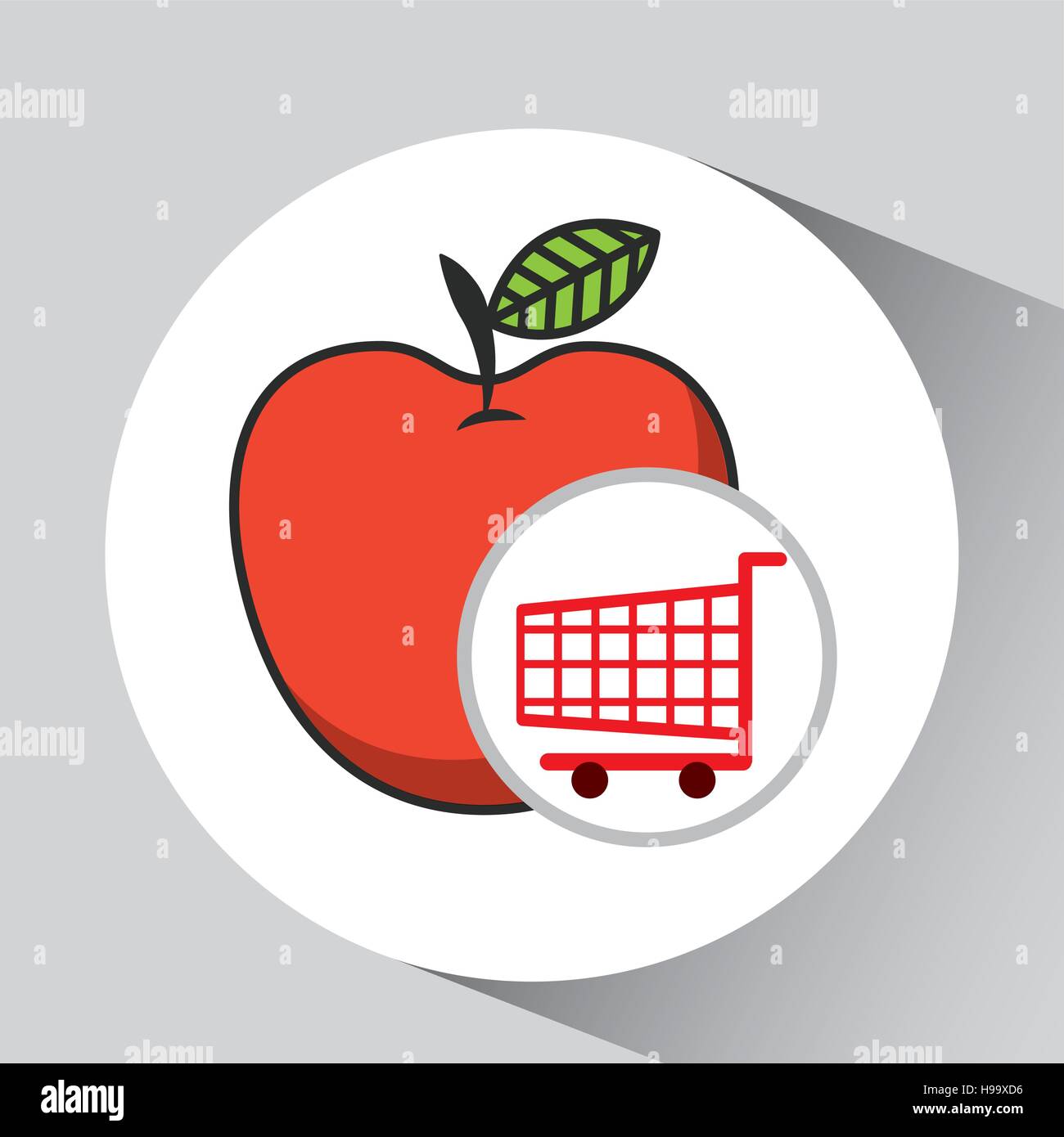 apple ecommerce shopping cart graphic vector illustration eps 10 Stock ...
