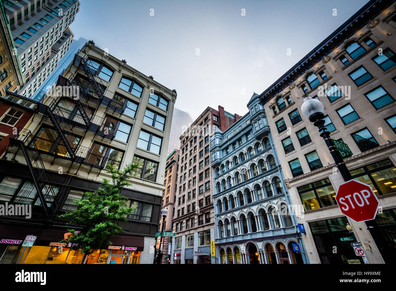 Buildings on Broad Street, in Boston, Massachusetts Stock Photo - Alamy