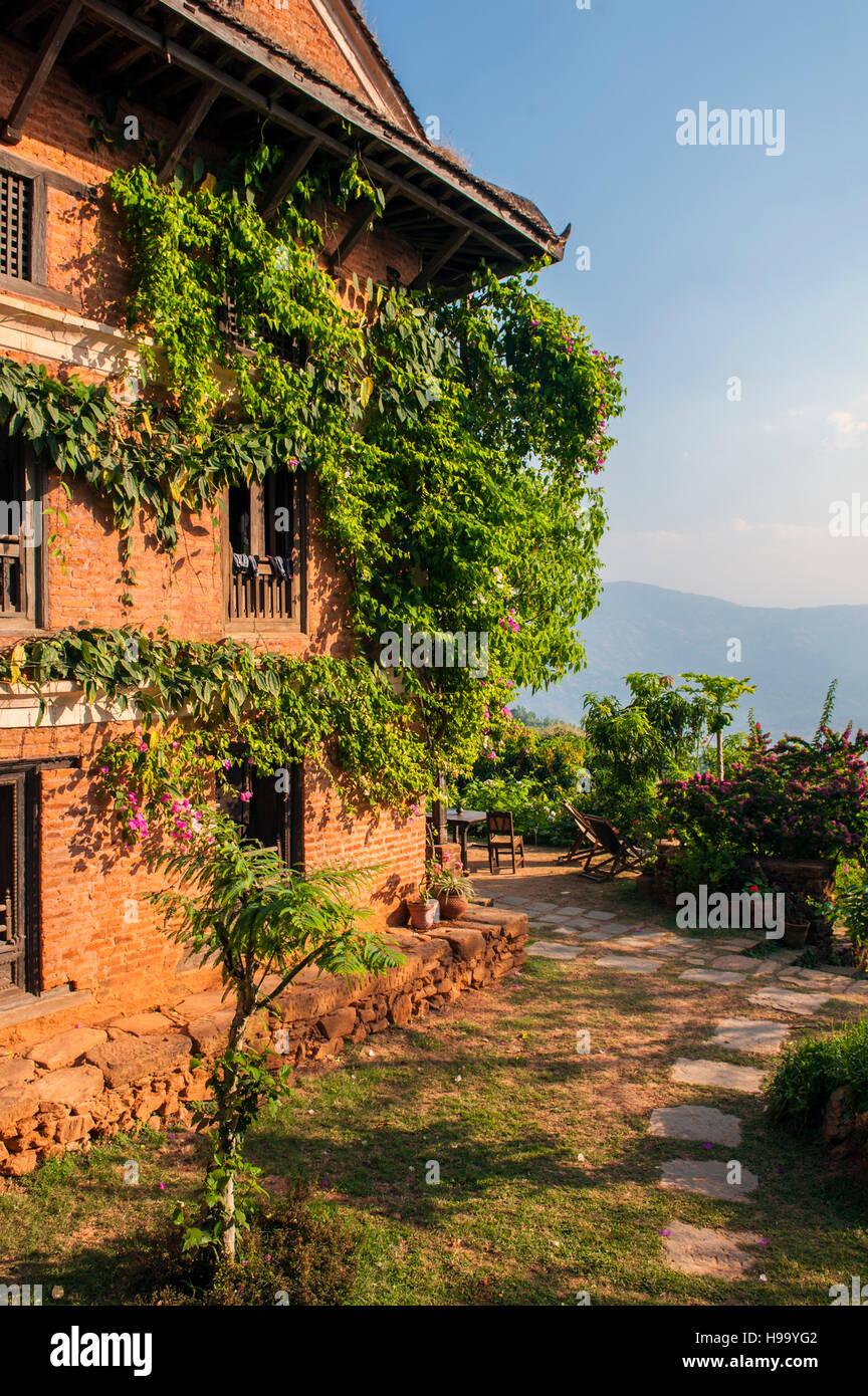 Balcony of trekking company Himalayan Encounters’ Famous Farm, Nuwakot ...