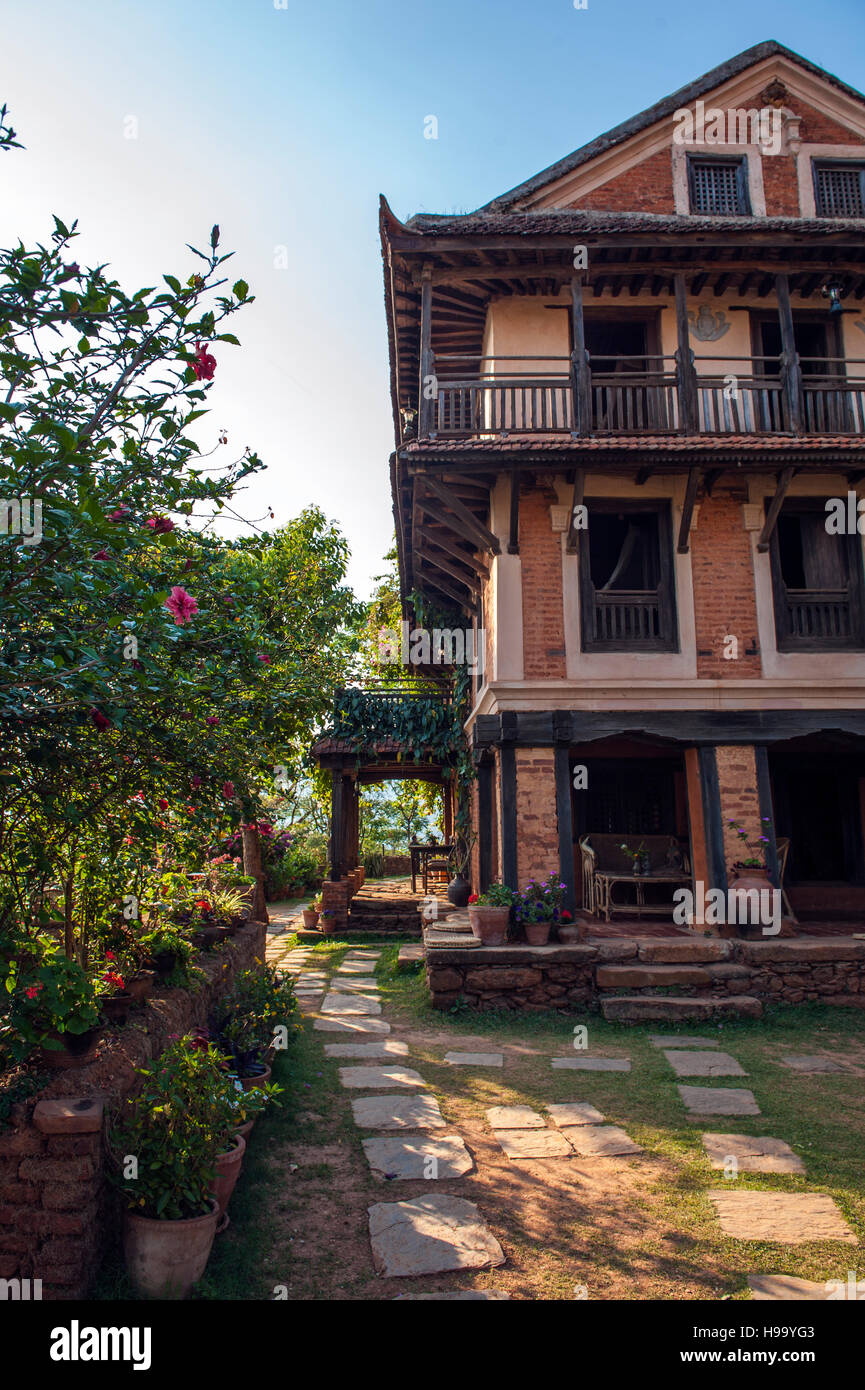 Balcony of trekking company Himalayan Encounters’ Famous Farm, Nuwakot ...