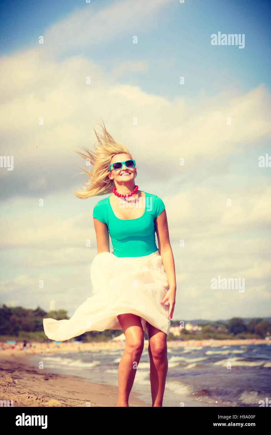 Clothes people summer concept. Pretty woman wearing nice clothing. Lady ...