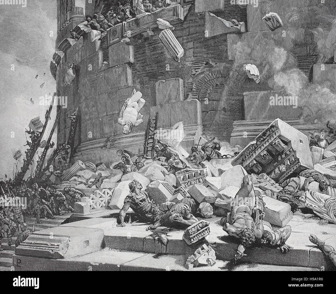 Ostrogoths with the king Bitiges attack Rome in 537, The Romans defend ...