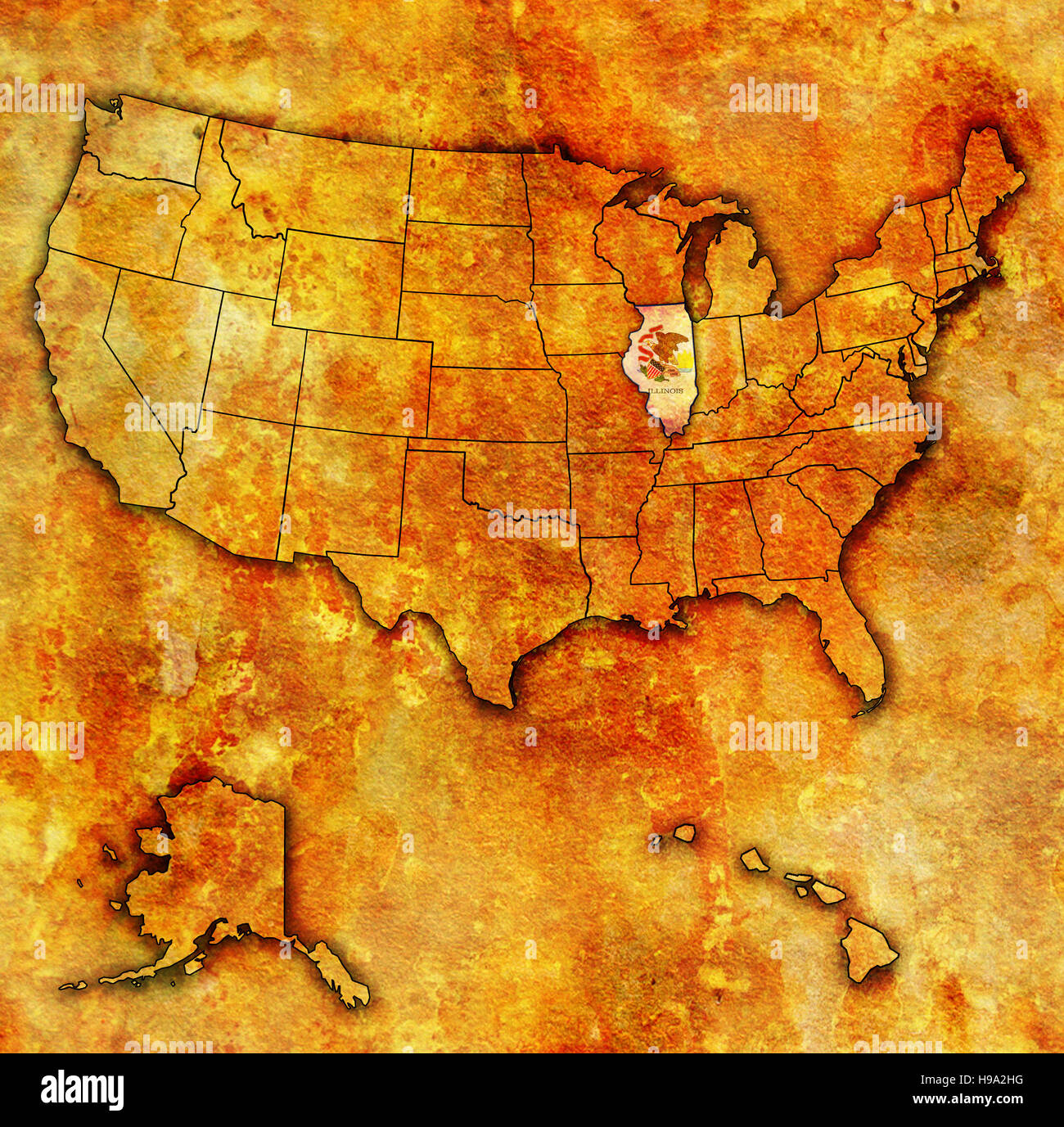 Old map of illinois hi-res stock photography and images - Alamy