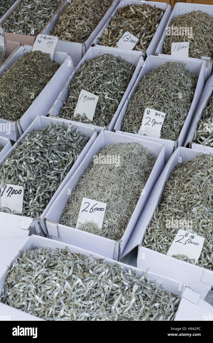 Dried fish market in South Korea Stock Photo - Alamy