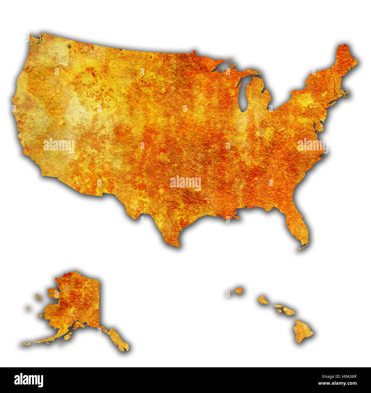 old vintage map of usa with state borders Stock Photo - Alamy