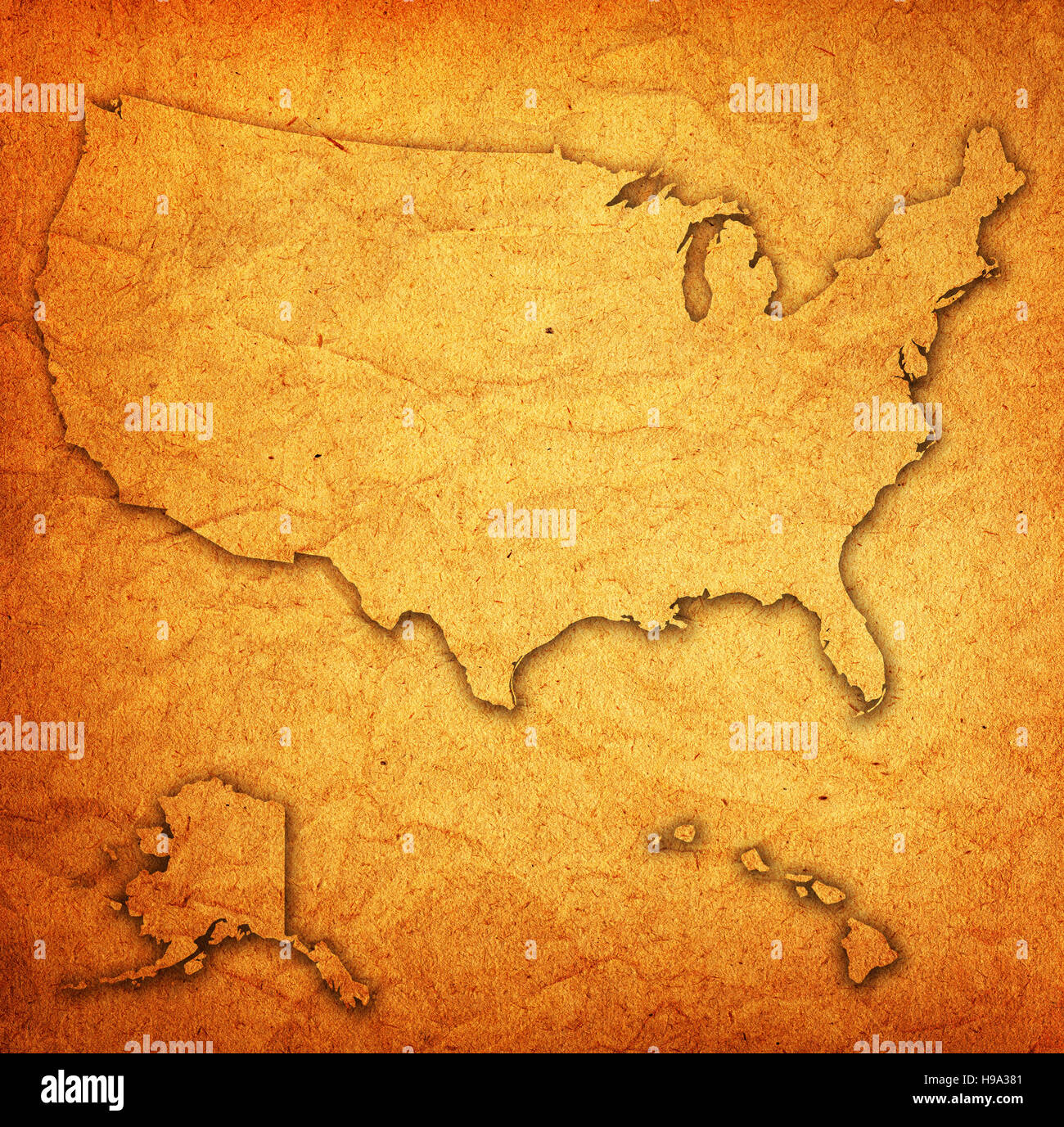 old vintage map of usa with state borders Stock Photo - Alamy