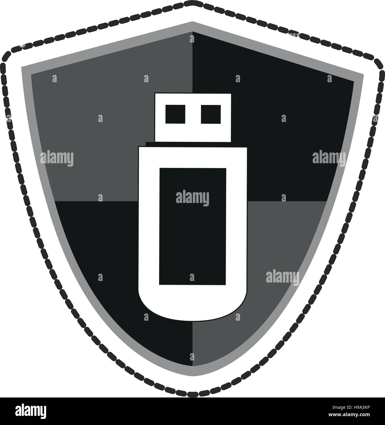 Isolated usb and shield design Stock Vector Image & Art - Alamy