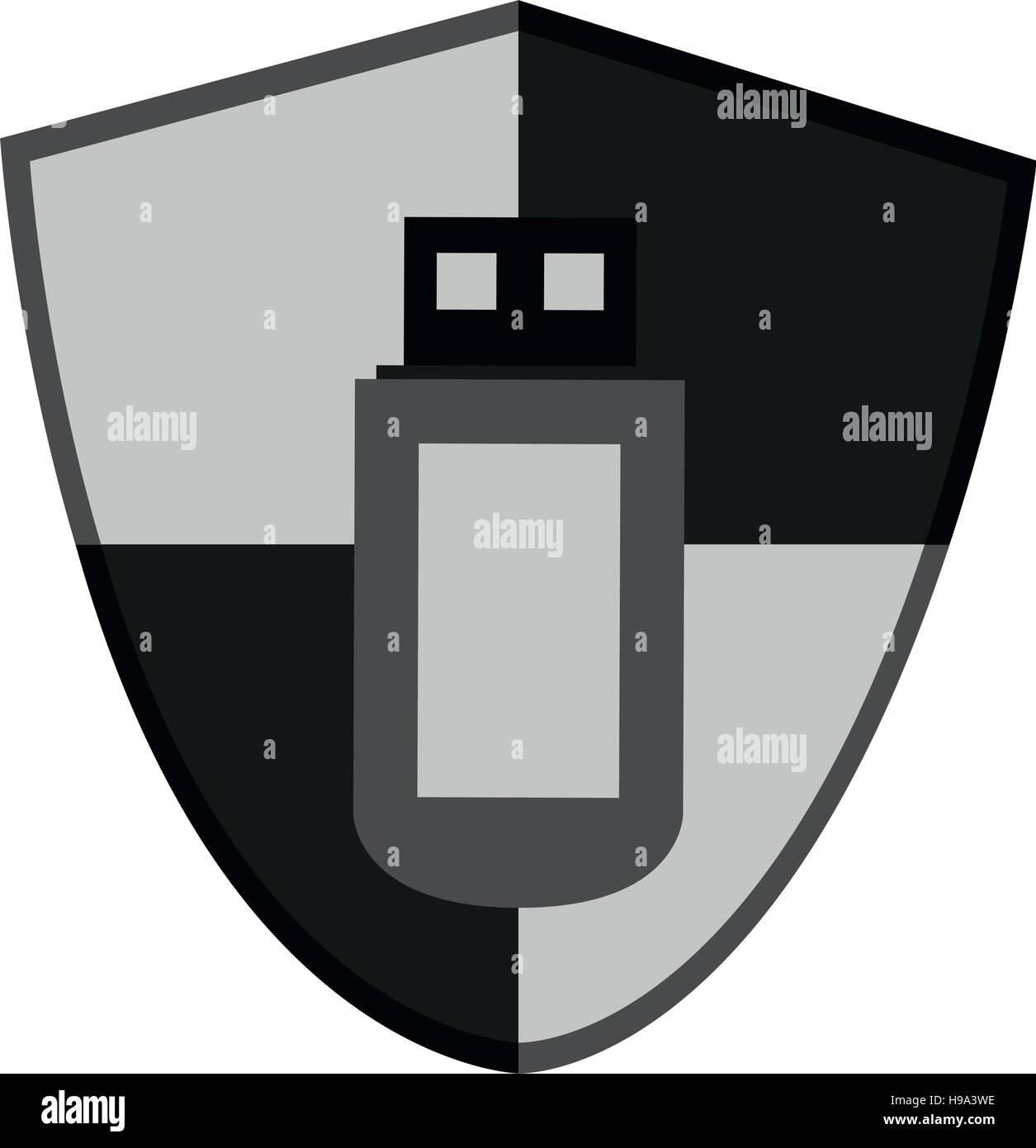 Isolated usb inside shield design Stock Vector Image & Art - Alamy