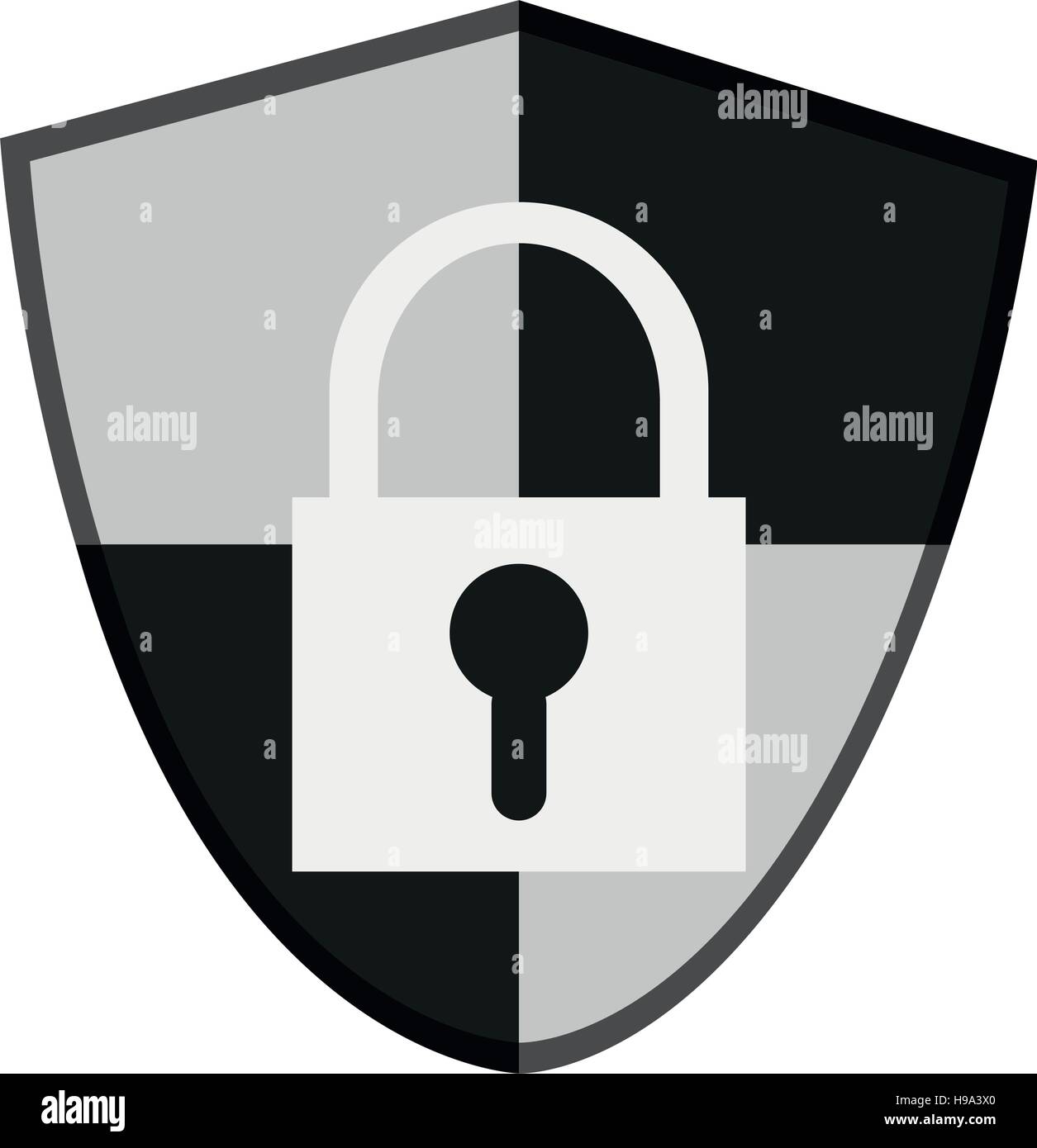 Isolated padlock inside shield design Stock Vector Image & Art - Alamy