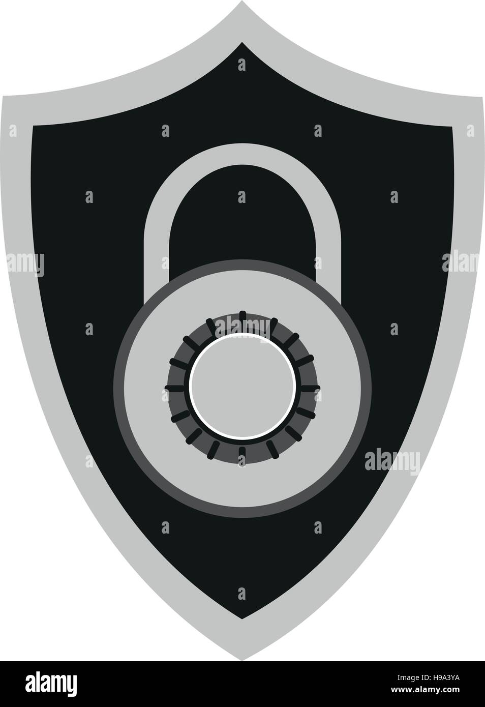 Isolated padlock inside shield design Stock Vector Image & Art - Alamy